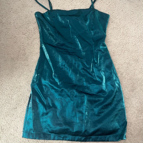 REVOLVE | Dresses | Revolve Green Metallic Mini Dress | Poshmark